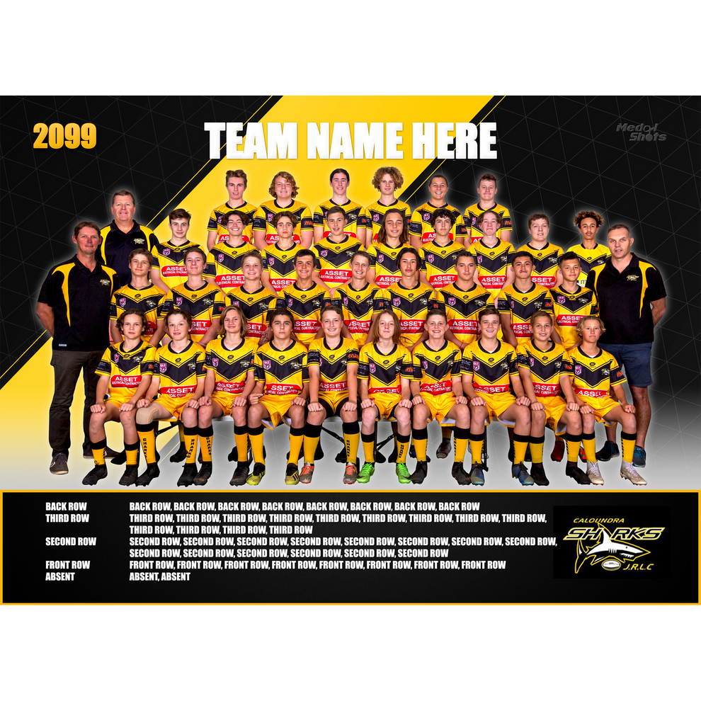 Laminated Team Photo – Medal Shots Pty Ltd