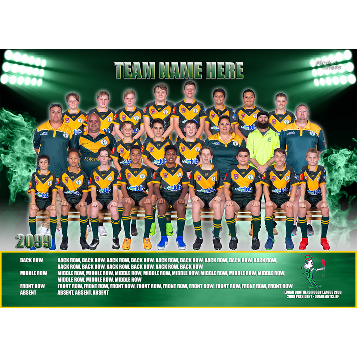 Laminated Team Photo – Medal Shots Pty Ltd