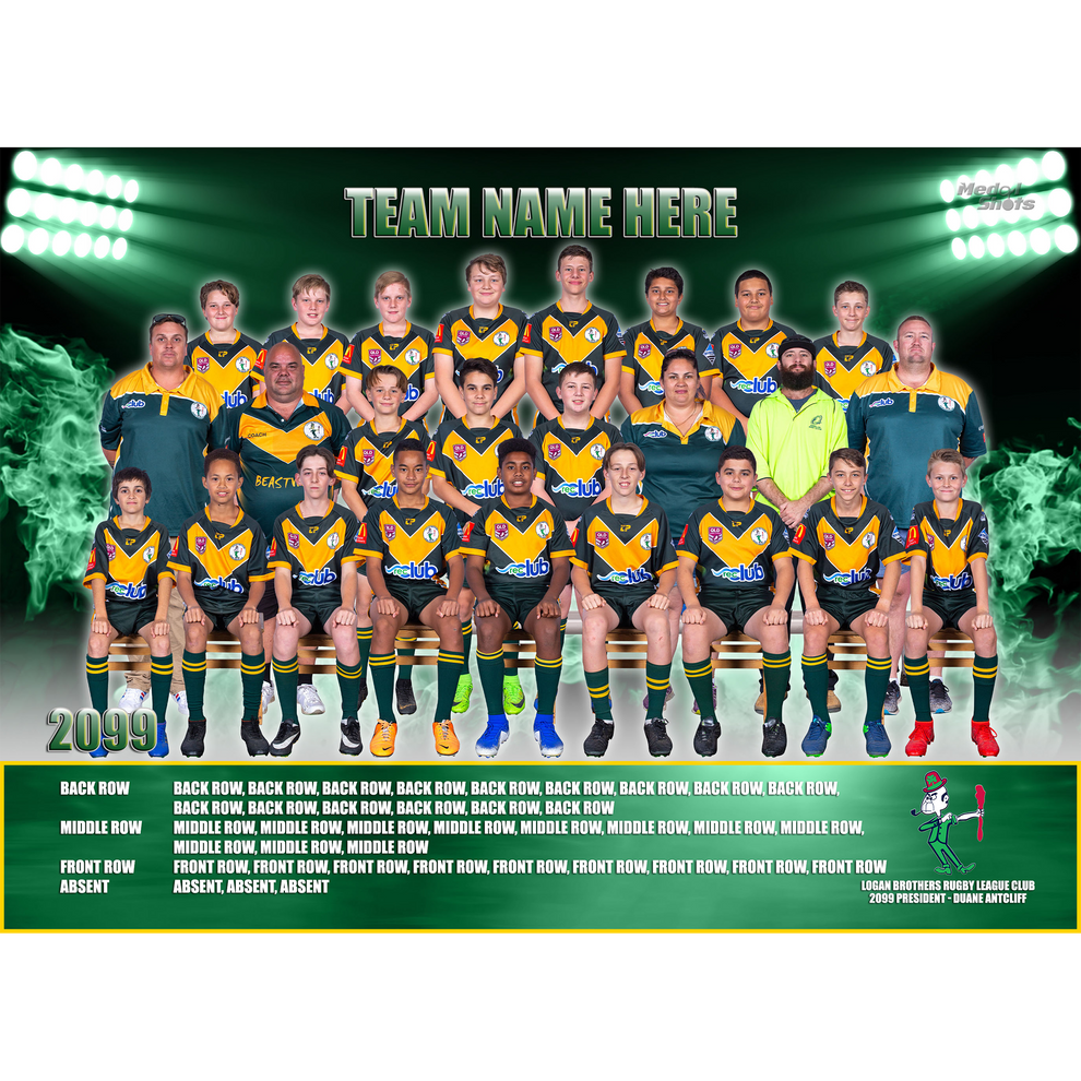 Laminated Team Photo – Medal Shots Pty Ltd
