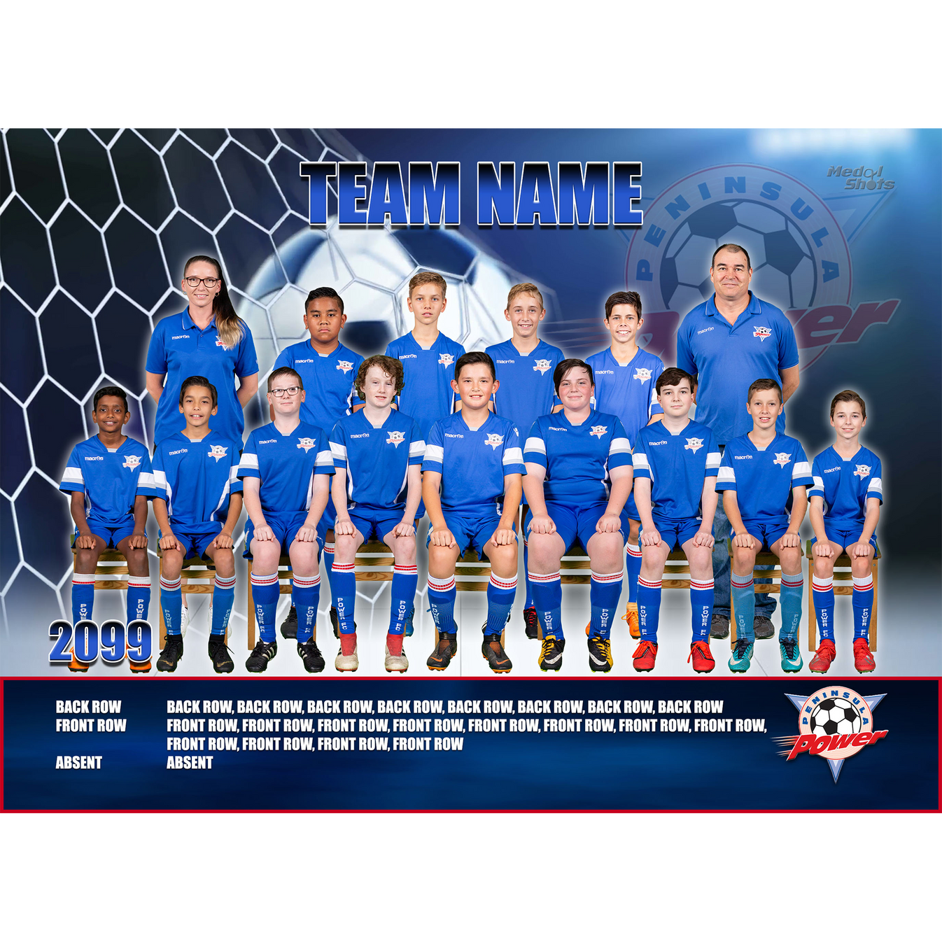 Laminated Team Photo – Medal Shots Pty Ltd