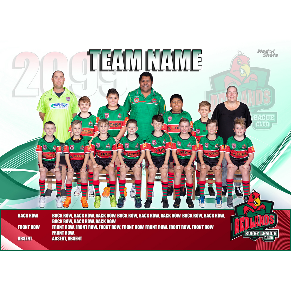 Laminated Team Photo – Medal Shots Pty Ltd