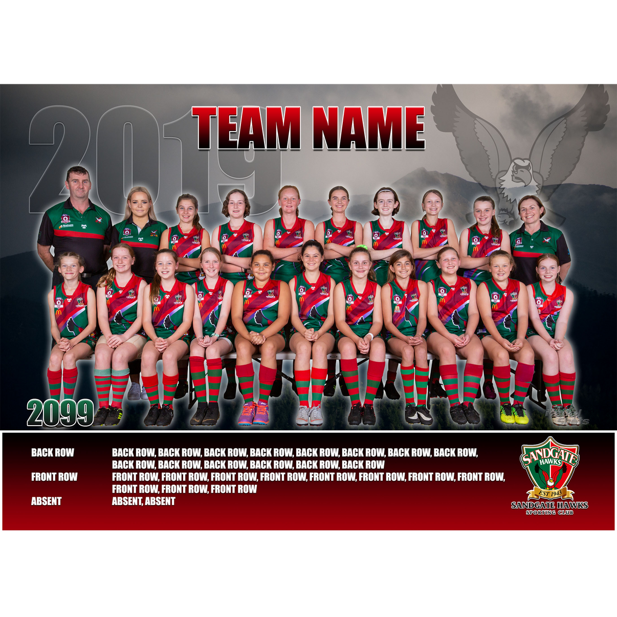 Laminated Team Photo – Medal Shots Pty Ltd